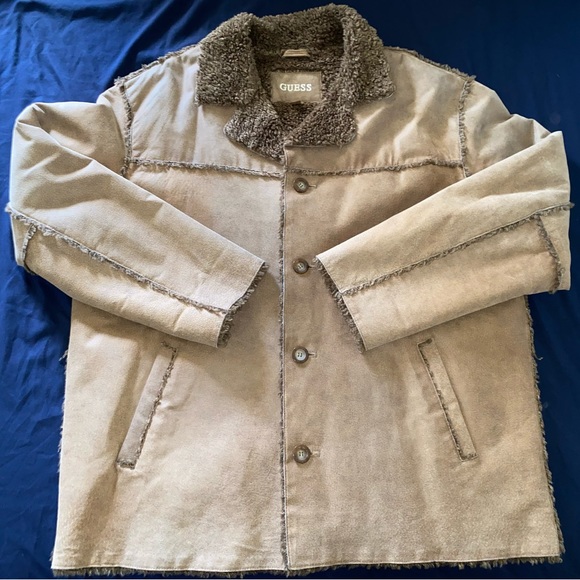 Guess | Jackets & Coats | Guess Vintage Faux Leather With Faux Sherpa ...